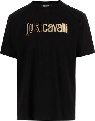 Just Cavalli Homme, Tops, Noir, Taille: L T-Shirt Logo Col Rond