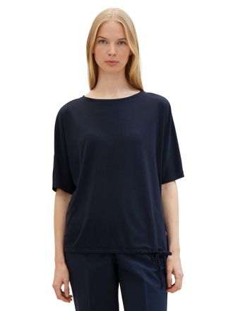 Tom Tailor Damen Basic T-Shirt mit Rundhalsausschnitt, 10668 - Sky Captain Blue, L