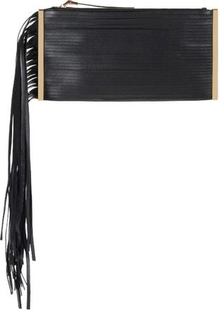 Elisabetta Franchi Femme, Accessoires, Noir, Taille: ONE Size Pochette en cuir