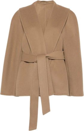Balenciaga veste ceintur&eacute;e &agrave; revers ch&acirc;le - Tons neutres