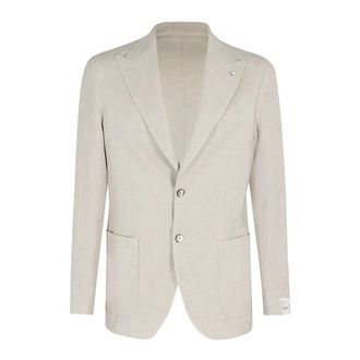 L.B.M. 1911 Baumwoll Leinen Hemd - - Jackets - Herren - Beige - M