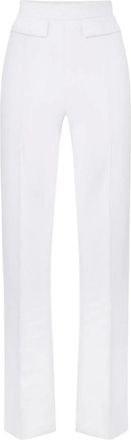 Elisabetta Franchi Femme, Pantalons, Blanc, Taille: 42 FR Pantalon en cr&ecirc;pe double stretch