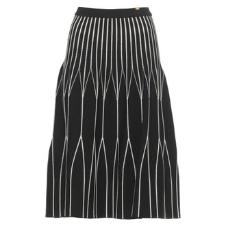 Elisabetta Franchi Femme, Jupes, Noir, Taille: 38 FR Viscose Midi Skirt