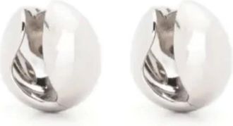 Coperni Femme, Accessoires, Gris, Taille: ONE Size XL Logo Creole Earrings