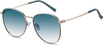 Generic Lunettes de soleil polarisées à monture ronde en métal pour hommes et femmes, lunettes de soleil en plein air, lunettes de conduite de plage (couleur 