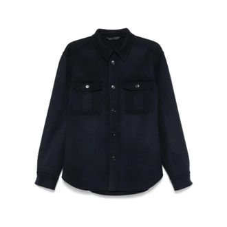 Brioni Mitternachtsblaue Woll-Kaschmir-Hemdjacke - - Jackets - Herren - Blau - XL