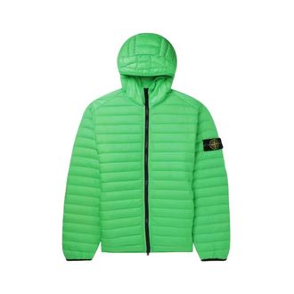 Stone Island Leichte Gr&uuml;ne Daunenjacke mit Kapuze - - Jackets - Herren - Gr&uuml;n - S