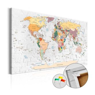 Paris Prix Paris Prix - Tableau en Li&egrave;ge Carte du Monde - Worlds Walls 60 x 90 cm