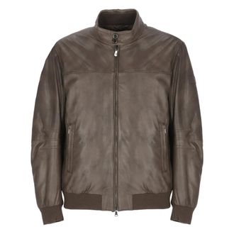 Peuterey Homme, Vestes, Brun, Taille: L Blouson aviateur en cuir &agrave; effet vieilli