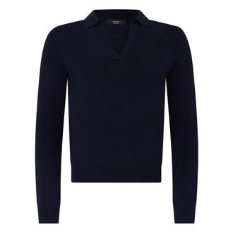 Max Mara Femme, Pulls, Bleu, Taille: 40 FR Viscose Polo Top