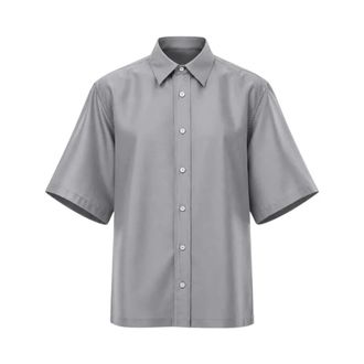 Carven Sh416 Kurzarmhemd - - Blouses & Shirts - Damen - Grau - S