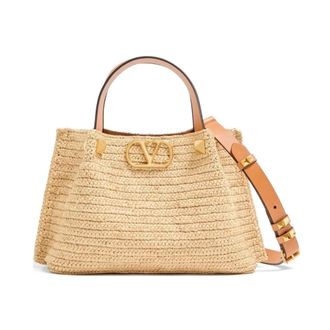 Valentino Garavani Femme, Sacs, Beige, Taille: ONE Size Petit cabas en raphia