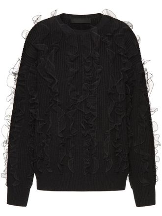 Valentino Garavani pull &agrave; logo brod&eacute; - Noir