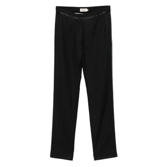 Barena Schwarze Satin Taillenbund Umschlag Hosen - - Trousers - Damen - Schwarzk - S