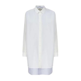 Loewe Femme, Robes, Blanc, Taille: 40 FR Robe chemise &agrave; double &eacute;paisseur