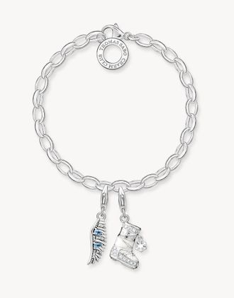 Thomas Sabo Bracelet classique &agrave; petits charms - Argent&eacute;