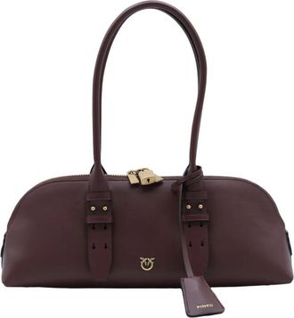 Pinko Pinko Hobo Bags - Sleek Elongated Purple Bag With Gold-Tone Padlock - Gr. unisize - in Schwarz - f&uuml;r Damen
