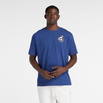 New Balance Homme LA City Run T-Shirt en Bleu, Polyester, Taille XL