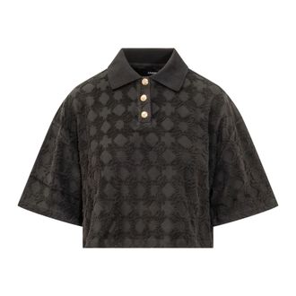 Amiri MA Quad Towelling Cropped Polo - - Tops - Damen - Schwarzk - 2XS