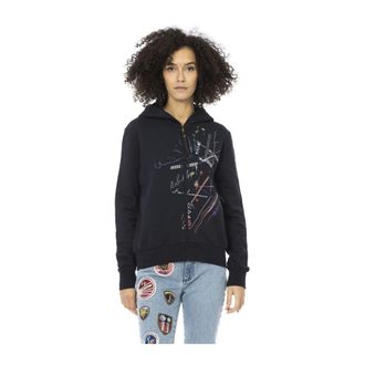 Mr & Mrs Italy Femme, Sweatshirts et sweats &agrave; capuche, Bleu, Taille: 36 FR Sweat &agrave; Capuche avec Appliqu&eacute; - Manches Longues