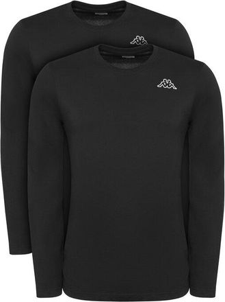 Kappa Langarmshirt-Set Logo Saro 37216LW Schwarz Regular Fit