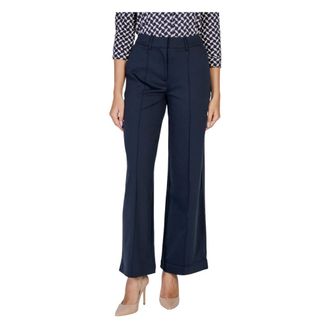 Ichi Ichi, Femme, Pantalons, Bleu, Taille: W34 Pantalon bleu uni avec fermeture &eacute;clair