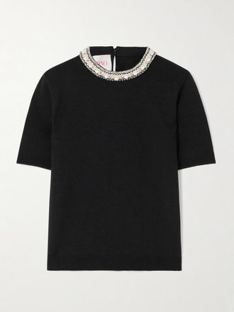 Valentino Garavani Oberteil Aus Schurwolle Mit Verzierungen - Schwarz