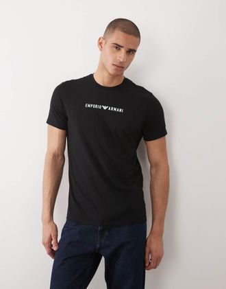 Emporio Armani Bodywear - T-shirt &agrave; logo sur la poitrine - Noir