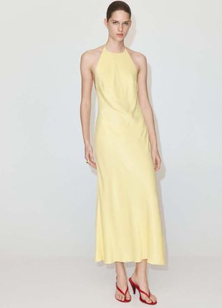Mango R&uuml;ckenfreies Neckholder-Kleid gelb - Damen - XS - MANGO