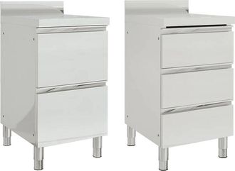 vidaXL Gastro-Küchenschränke 2 Stk. Edelstahl - Vidaxl