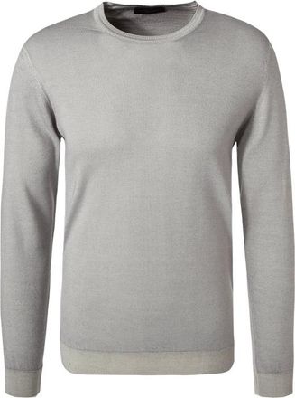 Daniele Fiesoli Herren Pullover grau Merinowolle unifarben