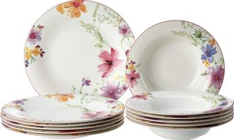 Villeroy & Boch 1041007609 Gechirr-Service, Porzellan, floral, 34,8 x 19,7 x 32,4 cm, 12 Einheiten