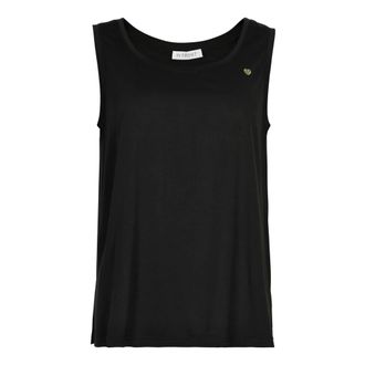 In Front IN Front - Haut Noir sans Manches Simple avec Coeur Dor&eacute; - Femme - Tops - Noir - Taille: 46 FR