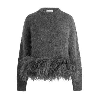 16Arlington Dovico Pullover mit Federn - - Knitwear - Damen - Grau - M