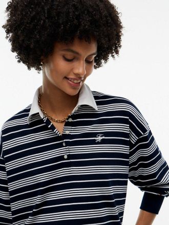 Tommy Hilfiger Sweatshirt RUGBY STP LS POLO SWEATSHIRT Baumwolle