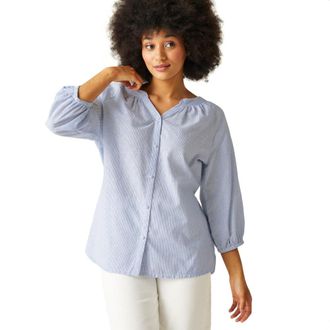 Regatta Damen Natuna Lightweight Shirt Hemd, Blaue Streifen, 38
