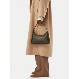 Calvin Klein Handtasche Calvin Klein Foil Logo Small Shoulder Bag LV04F3890G Dunkelgr&uuml;n