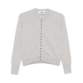 Alpha Studio Feinstrick-Cardigan mit Rundhalsausschnitt - - Knitwear - Damen - Grau - S