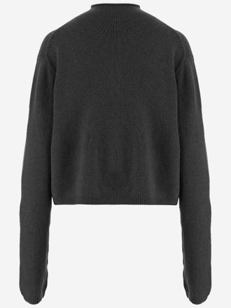 Khaite Womens Turtleneck Sweater Wool-Cashmere Black