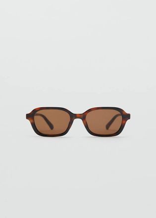Mango Lunettes de soleil monture semi-transparente chocolat - Femme - Taille unique - MANGO