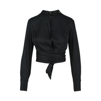 Elisabetta Franchi Femme, Blouses et Chemises, Noir, Taille: 36 FR Camicia Corta
