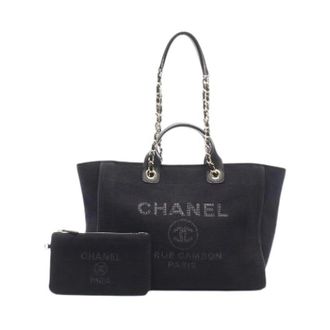 Chanel Pre-owned Deauville Canvas 2way Tote Bag - - Pre-owned - Damen - Schwarzk - ONE SIZE