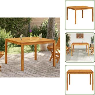 vidaXL Garten-Esstisch 110x110x75 cm Massivholz Akazie - Gartentisch - Esstisch - Akazienholz - Outdoortisch - Terrassenm&ouml;bel - The Living Store