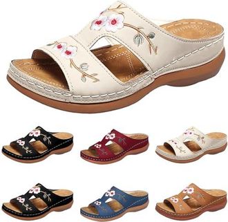 Generic Sandales orthopédiques compensées pour femme, avec soutien de la voûte plantaire, sandales dété confortables, habillées et décontractées, sandales de 