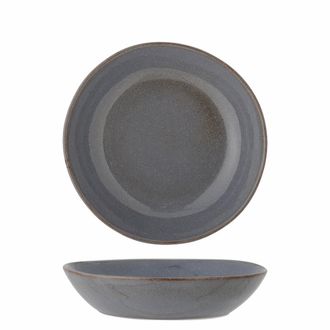 Bloomingville Sandrine tiefer Teller 22 cm aus Steingut in Grau - dekorativ in skandinavischem Design auch wunderbar geeignet als Suppenteller und Salatteller f&uuml;r j