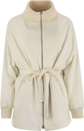 Herno Femme, Manteaux, Beige, Taille: 40 FR Veste Ceintur&eacute;e &agrave; Col Montant