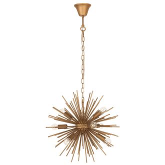 Invicta Interior Elegante Hängeleuchte SUNLIGHT 50cm matt gold Lampe Metall Hängelampe Deckenleuchte Metallstäbe