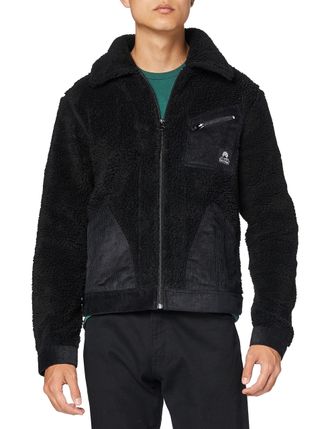 Kings of Indigo Herren Sanjo Jacke, Schwarz (Black Sherpa 6908), XX-Large (Herstellergröße:XXL)