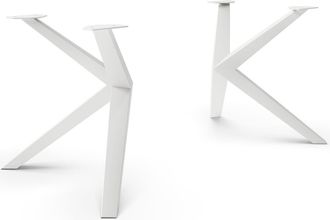 DELIFE Tischgestell Zenthara kantig Metall Weiß (2er-Set), Gestelle