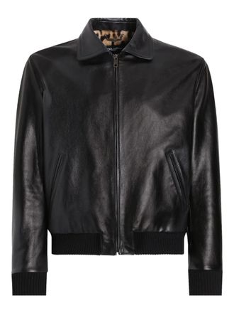 Dolce & Gabbana Bomberjacke aus Leder - Schwarz